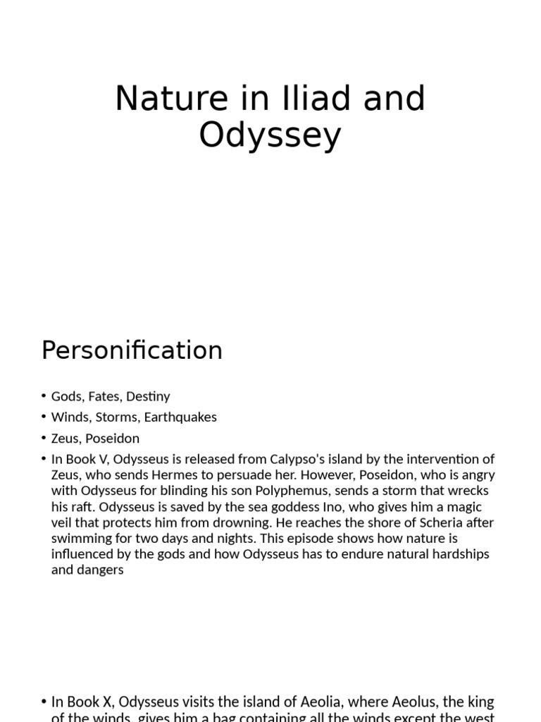 Nature in Iliad and Odyssey | PDF | Odyssey | Iliad