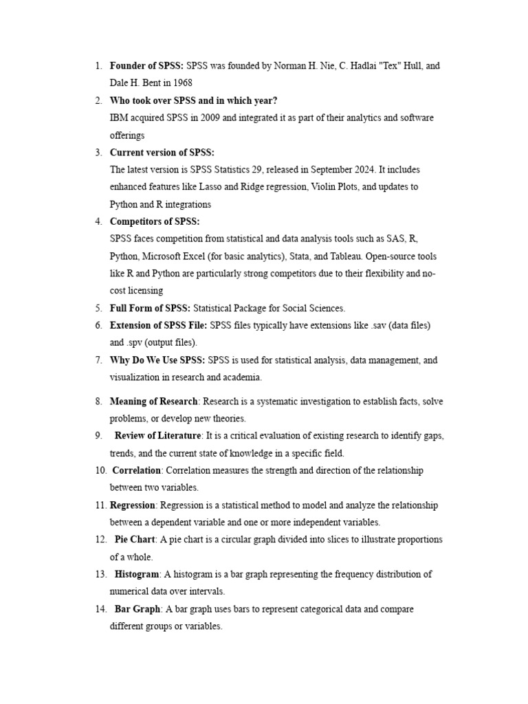 BRM Viva Prep Ques | PDF | Spss | Statistics