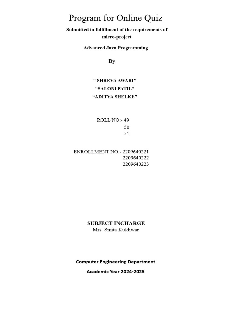 AJP microproject (1) | PDF | Engineering | Computing