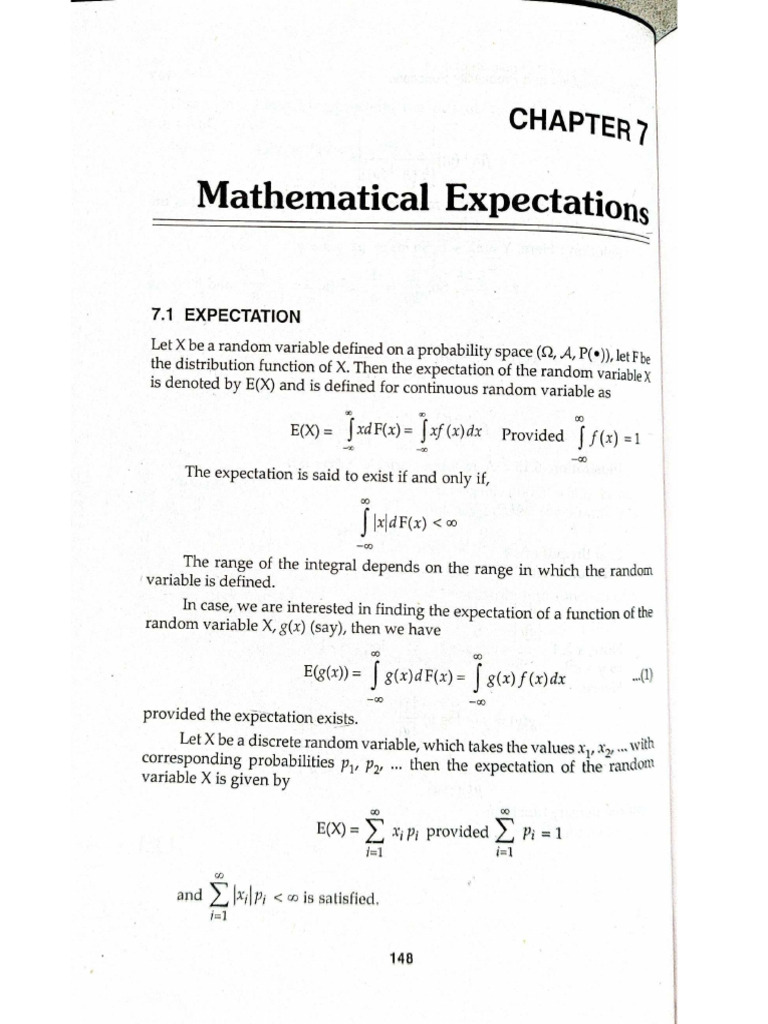 Mathematical Expectation (Advanced) | PDF