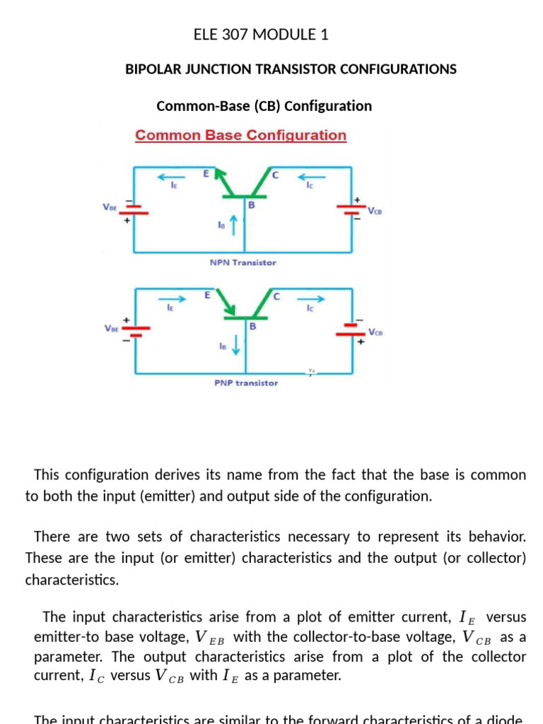 BJT Configurations: CB, CE, CC Explained | PDF | Bipolar Junction ...