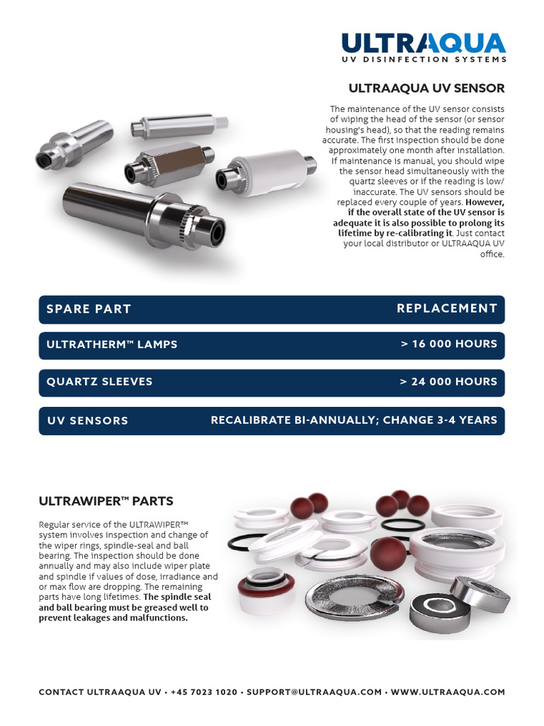 ULTRAAQUA Spare Parts and Maintenance | PDF | Electromagnetic Spectrum ...