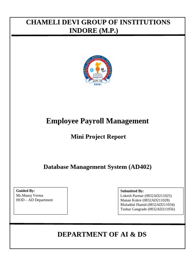 Employee Payroll System Report | PDF | Databases | Payroll