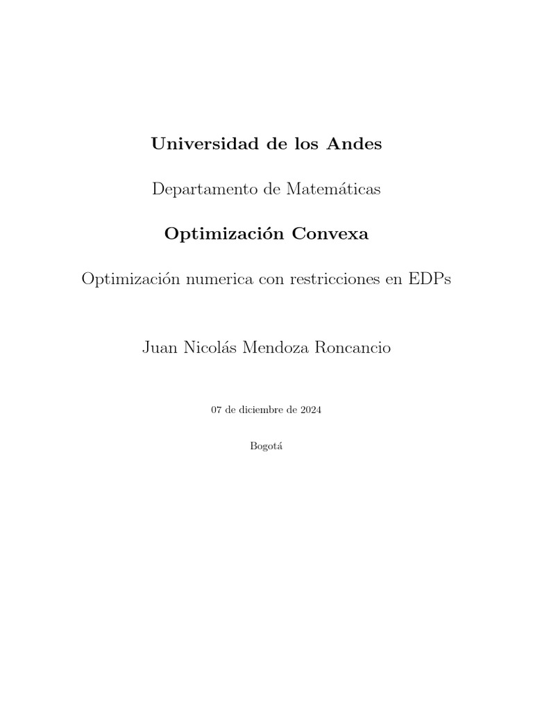 Proyecto Optimización Convexa | PDF | Optimización Matemática ...
