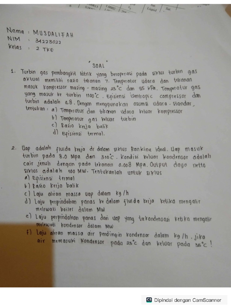 Tugas Mesin Kalor Sem.3 | PDF