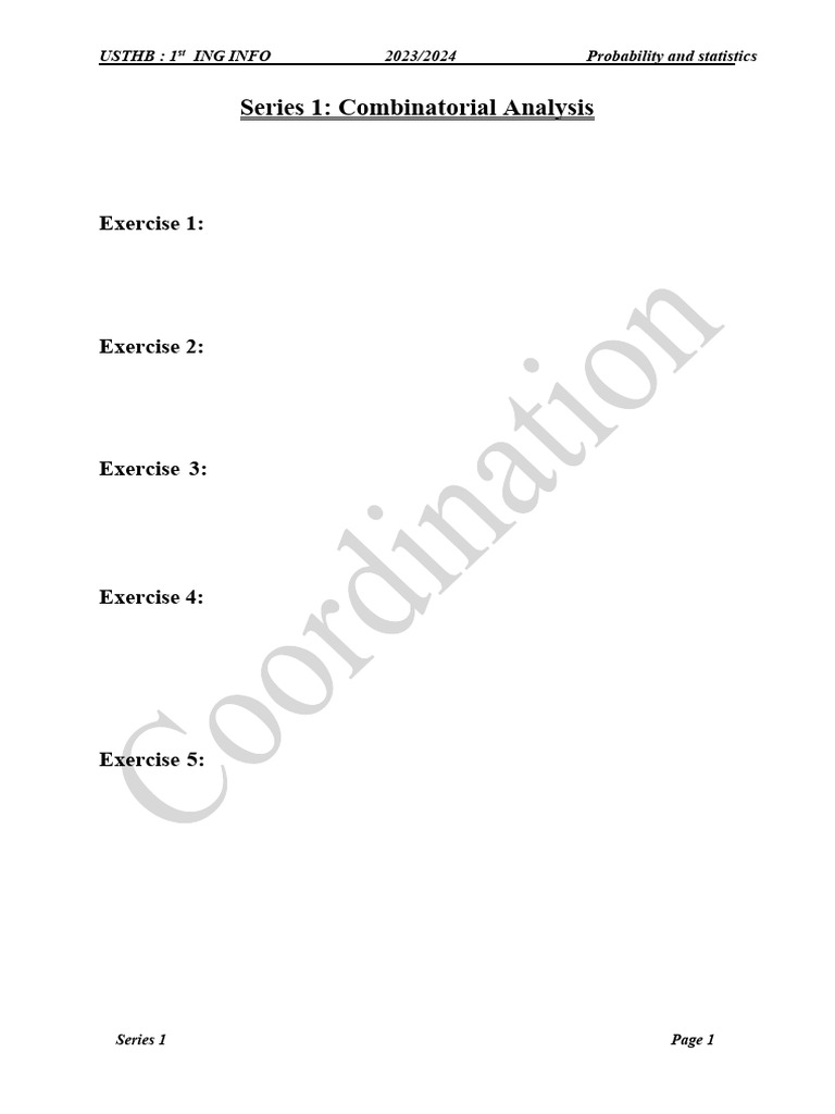 Series 1 Combinatorial Analysis Pdf