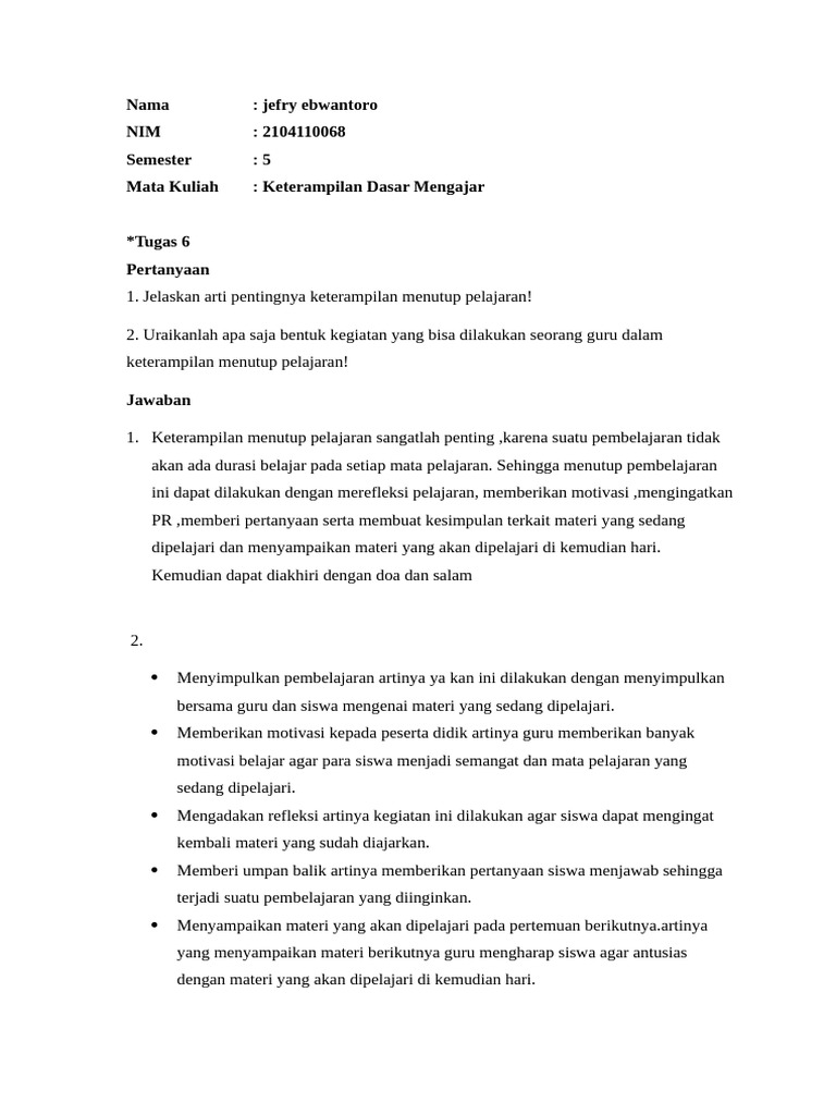 Tugas 6 Kdm (Jefry) | PDF