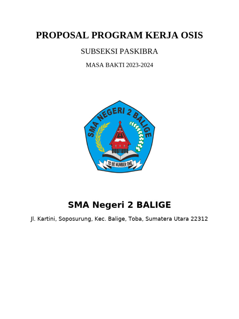 Proposal Program Kerja Osis Subseksi Paskibra | PDF