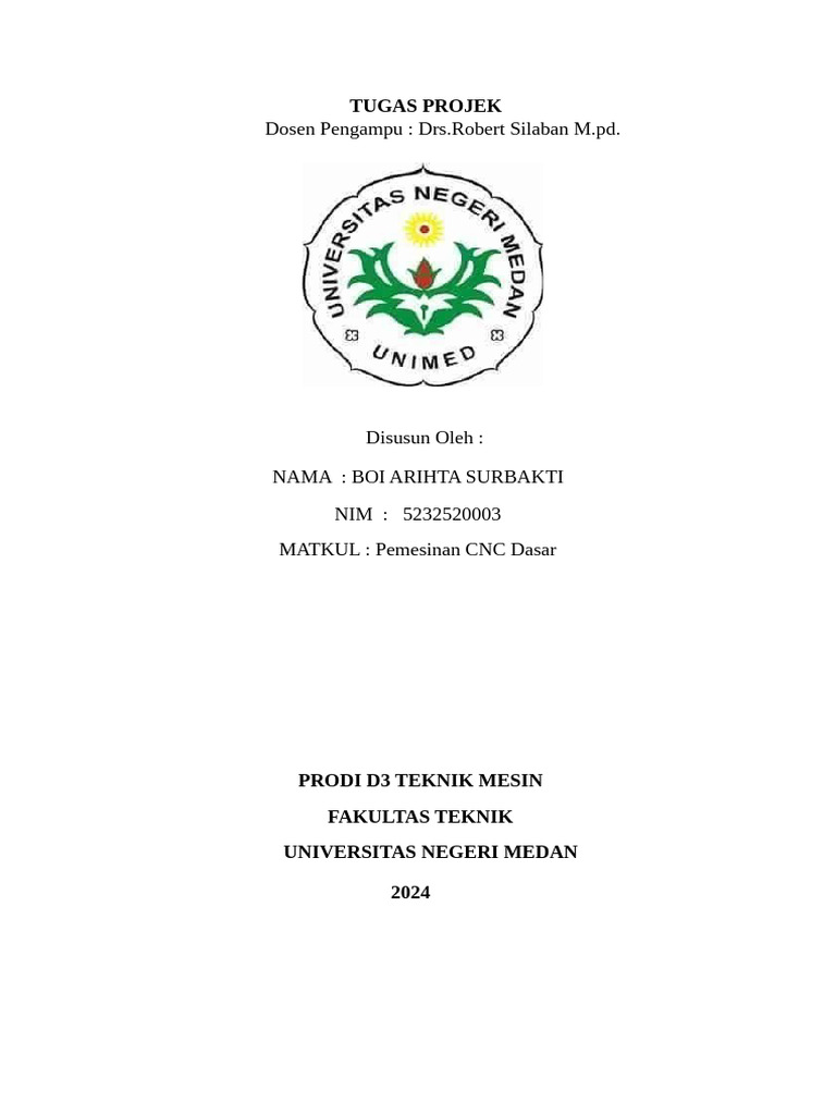 TUGAS PROJEK CNC BOI | PDF