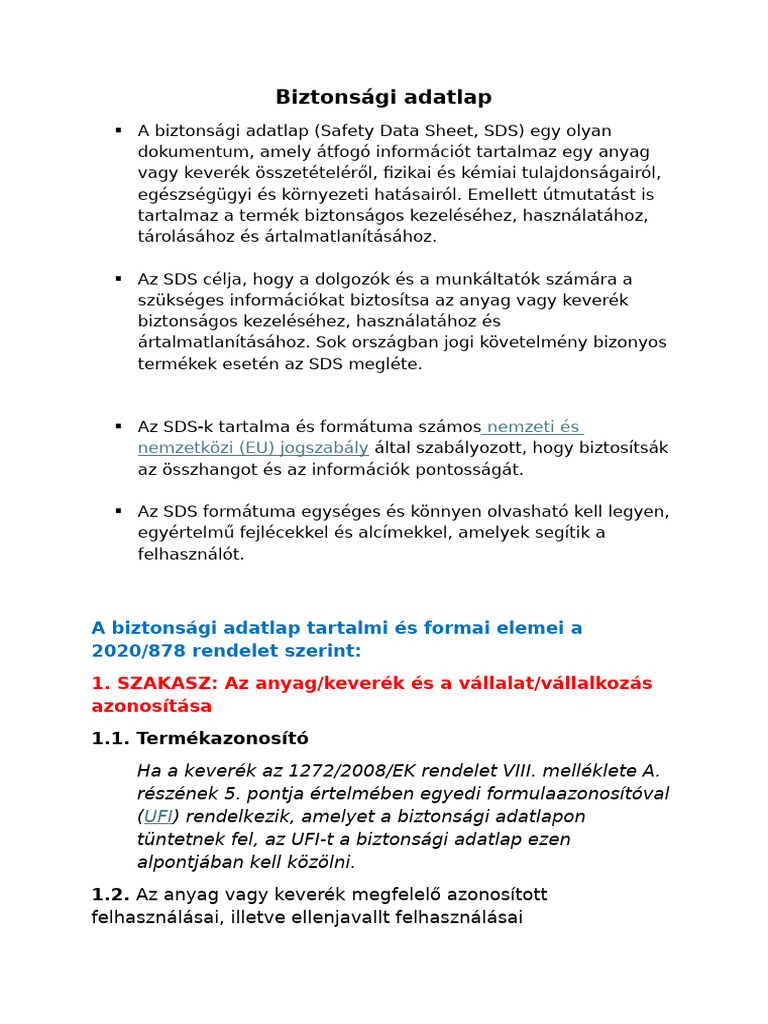 Biztonsági-adatlap | PDF