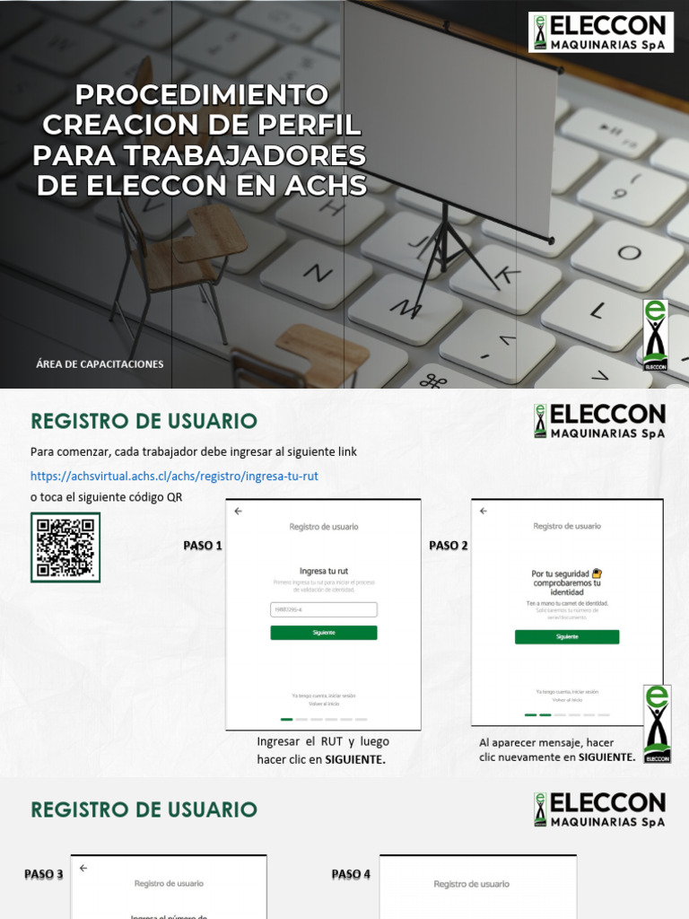 INSTRUCTIVO CREACION PERFIL ACHS PERSONAL ELECCON 2024 Terminado | PDF | Informática | Software