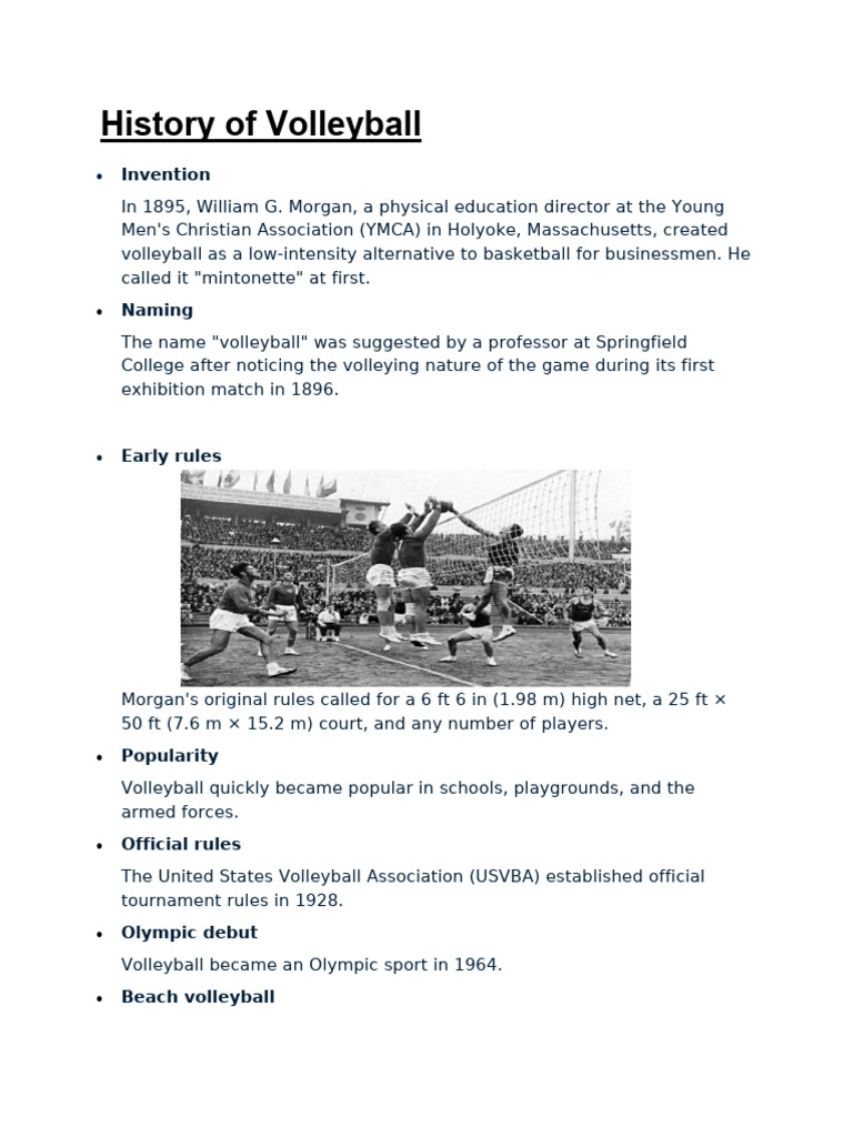History and Rules of Volleyball | PDF | Volleyball | Athletic Sports