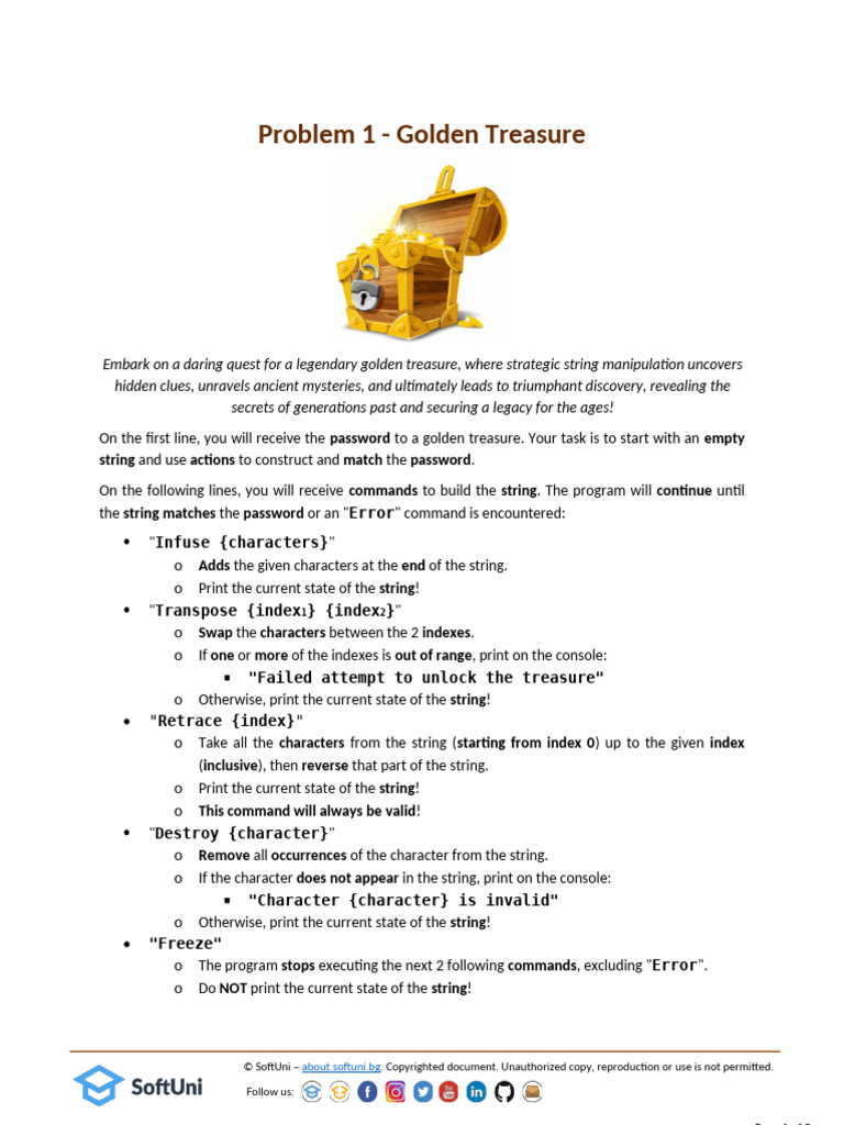 01. Golden Treasure_Problem Description | PDF | Computing