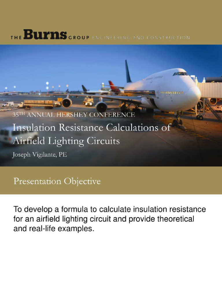 Isulation Reistence Calculations of Airfield Lighting Circuits | PDF
