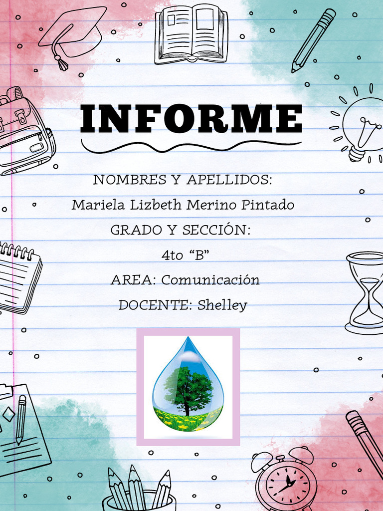 Documento A4 Portada Carátula de Propuesta Creativa Doodle Acuarela ...