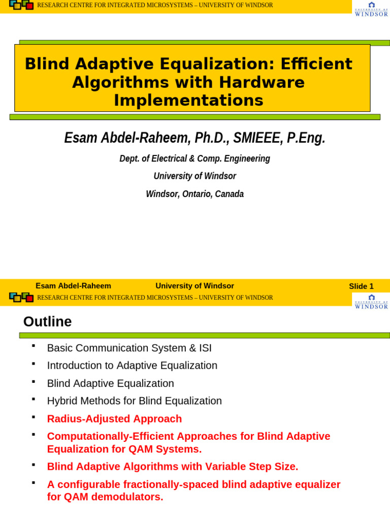 Blind Adaptive Equalization Algorithms | PDF | Mean Squared Error ...