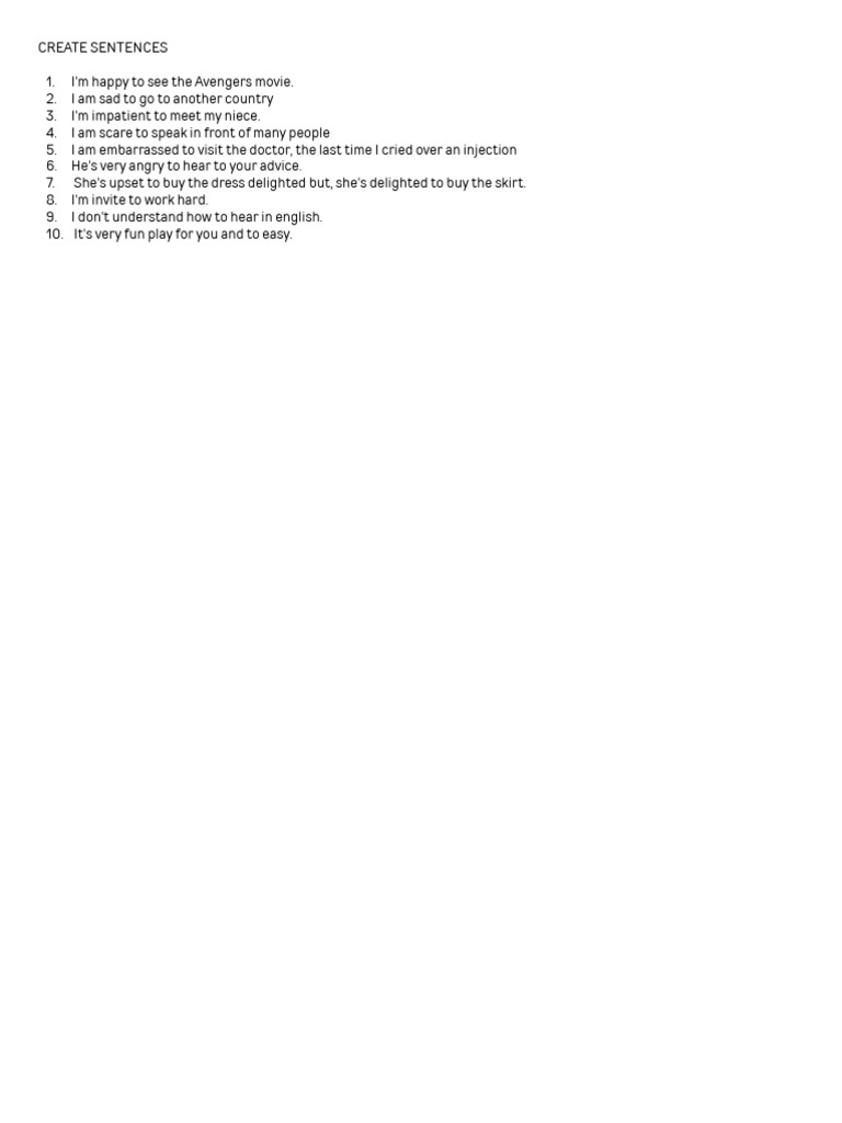 Create Sentences.docx.PDF | PDF