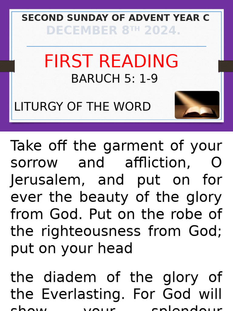 Second Sunday of Advent Year C Sunday December 8th, 2024 Reading | PDF ...