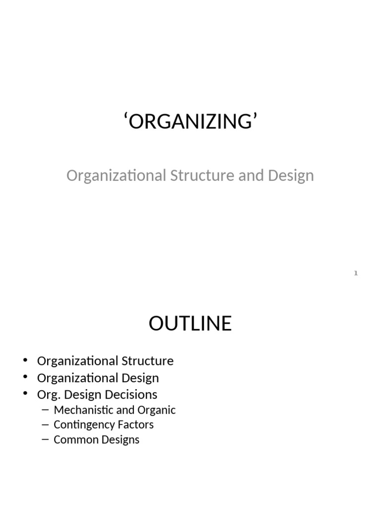 Organizational Structure and Design Guide | PDF | Organizational ...