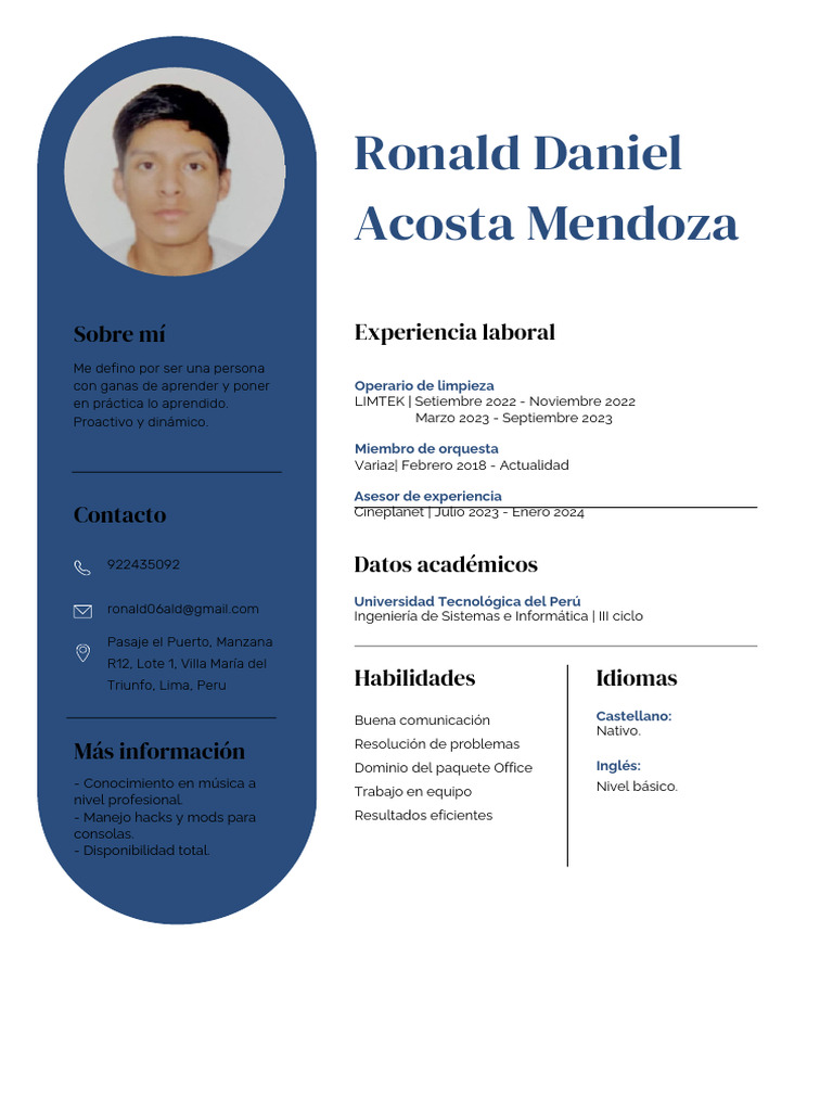 CV Ronald Acosta PDF | PDF
