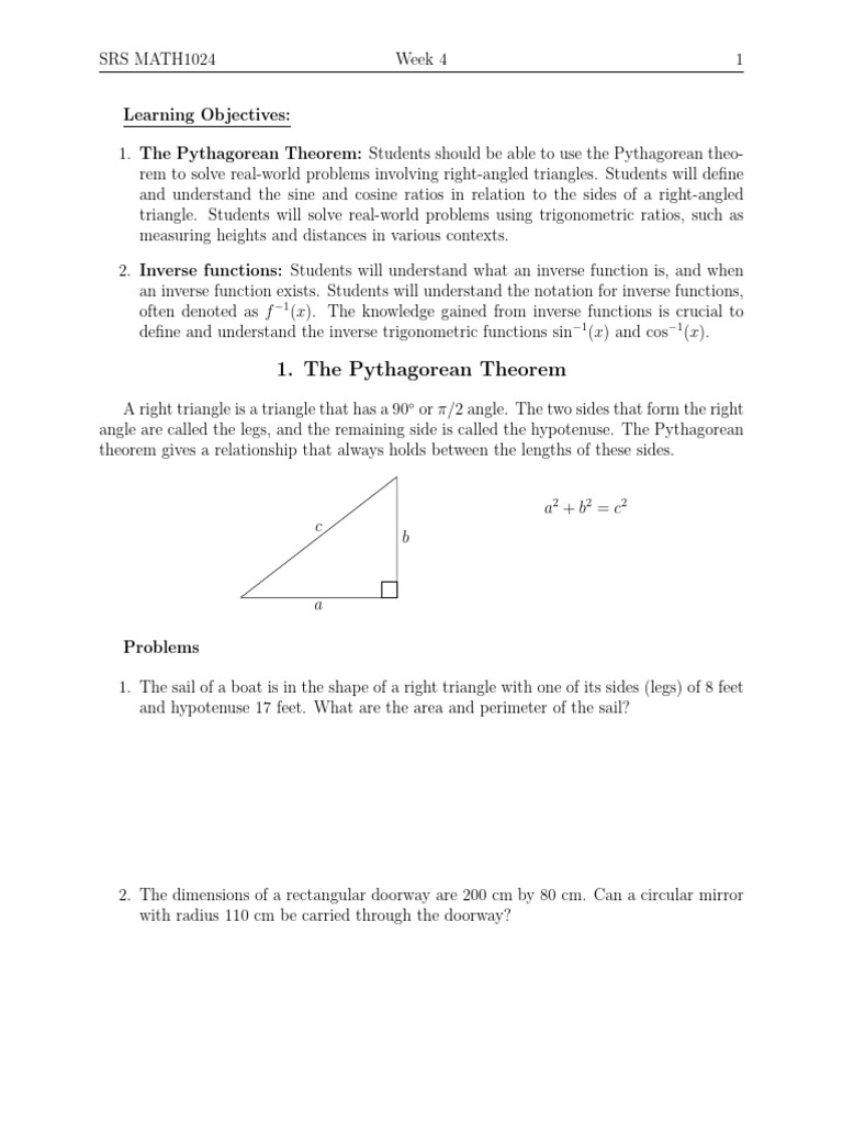 week+4+srs+1024 | PDF | Trigonometric Functions | Triangle