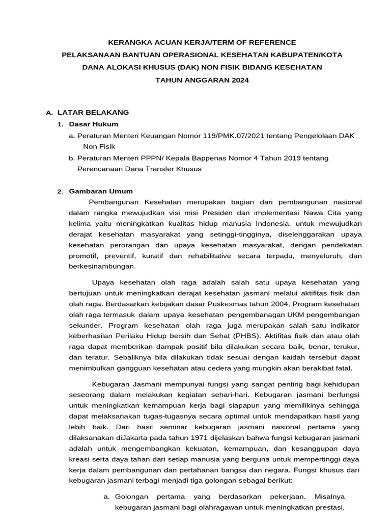 Bagi TOR KESJAOR 2024 | PDF