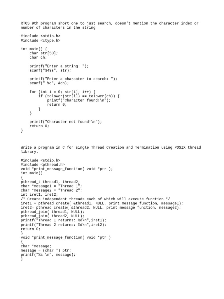 RTOS programs1 | PDF | Computer Engineering | Software RTOS programs1 | PDF | Computer Engineering | Software