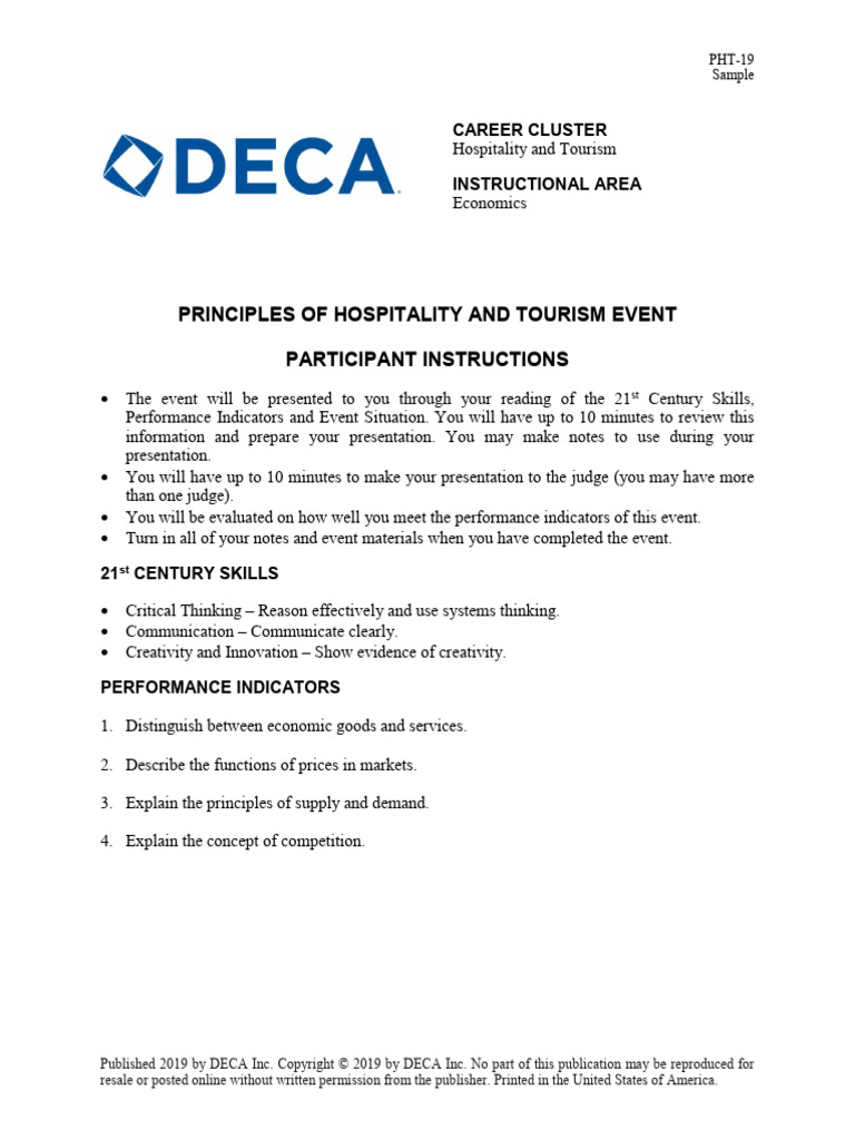 Teach DECA PHT Economics Sample RP | PDF | Evaluation | Percentile