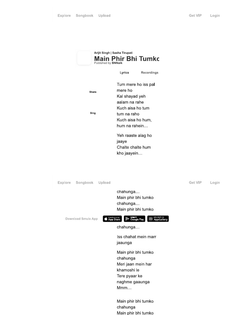 Phir Bhi Tumko | PDF