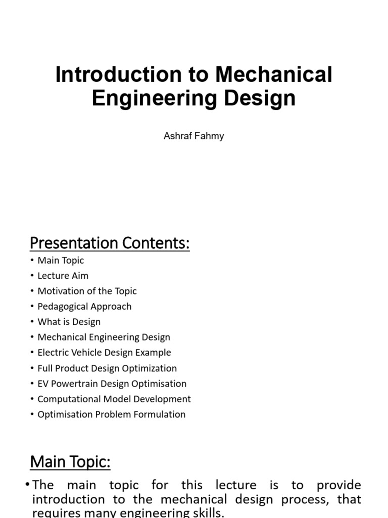 Introduction to Mechanical Design Process | PDF | Mathematical ...