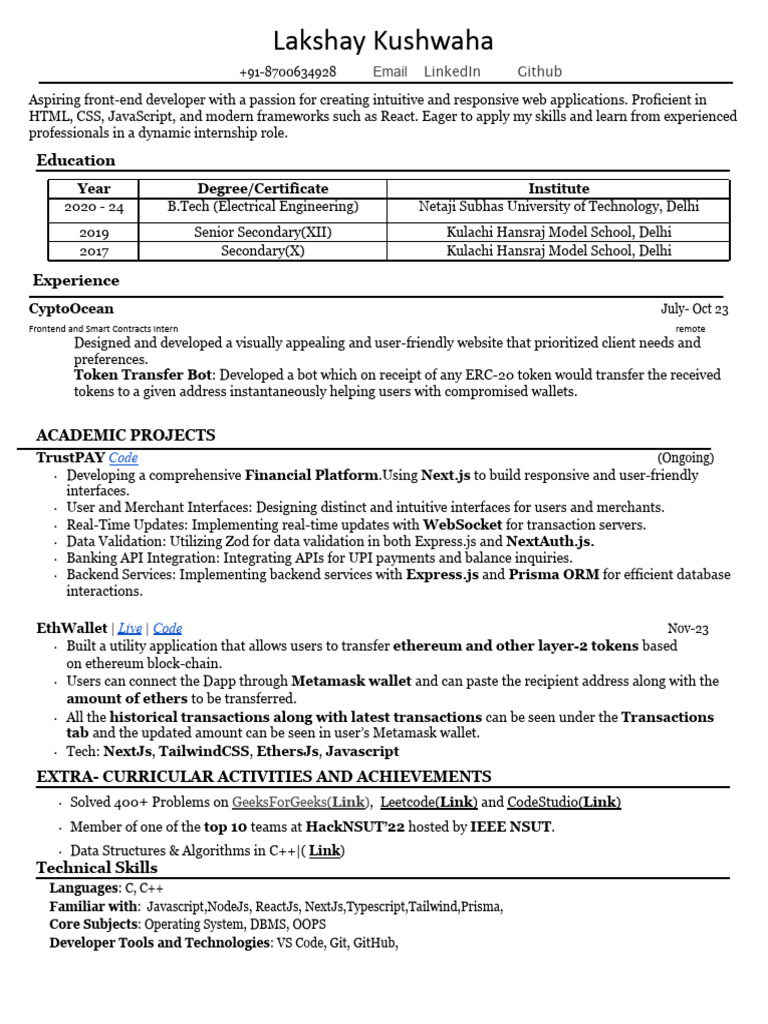 Resume_Lakshay | PDF | Databases | Computing