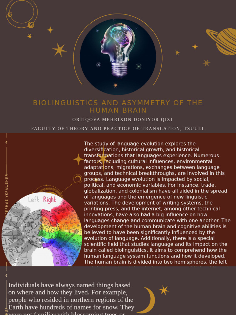 Biolinguistics and Asymmetry of The Human Brain | PDF | Linguistics ...