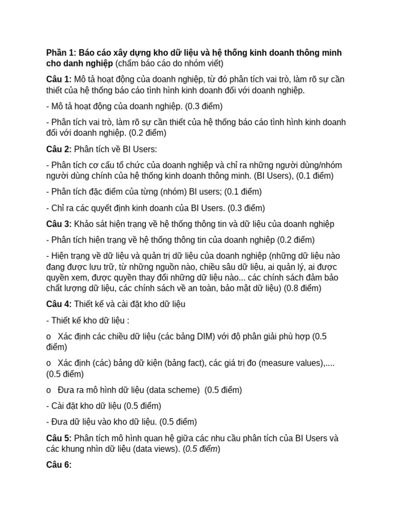 Yêu cầu BTL | PDF