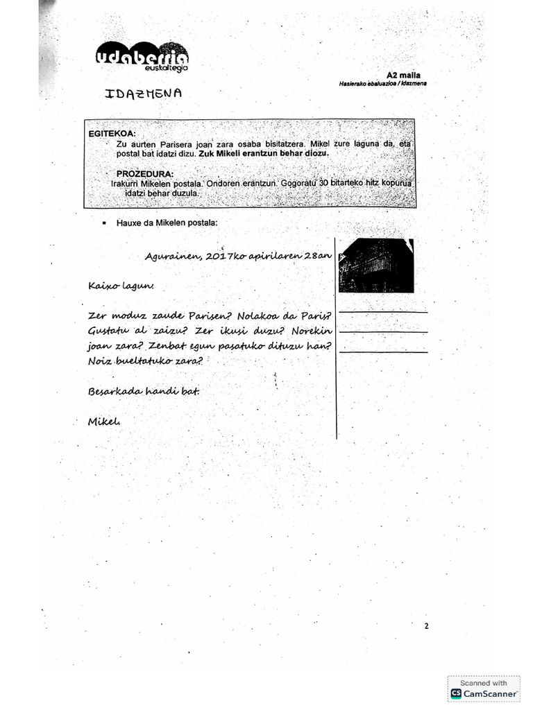 Kurtso Hasierako Proba | PDF