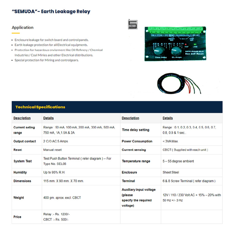 Earth Leakage Relay | PDF