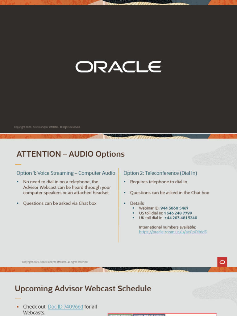 Outside Processing RCV Webinar Final | PDF | Web Conferencing | Oracle Corporation