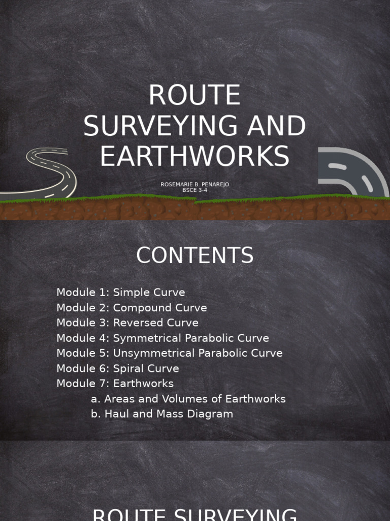 Route Surveying & Earthworks Guide | PDF | Tangent | Angle