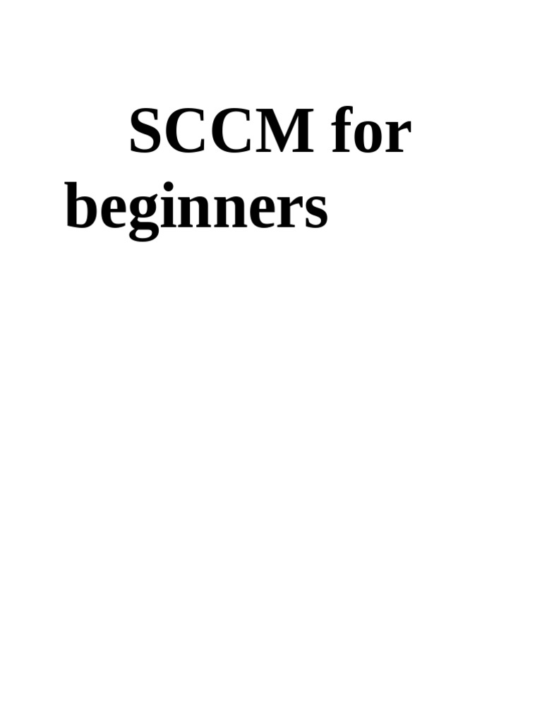 Sccm For Beginners Pdf Server Computing Software
