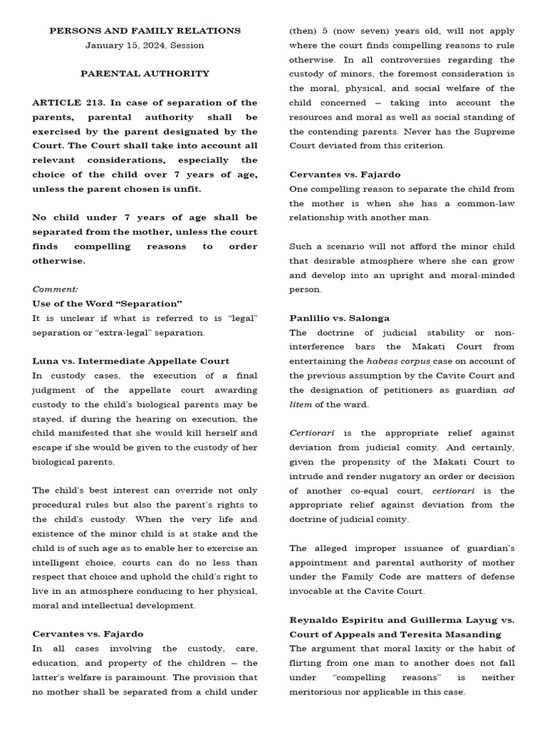 Parental Authority and Custody Laws | PDF | Legal Guardian | Tort
