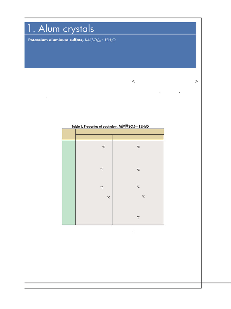 Synthesis and Properties of Alum Crystals | PDF | Aluminium | Sulfate