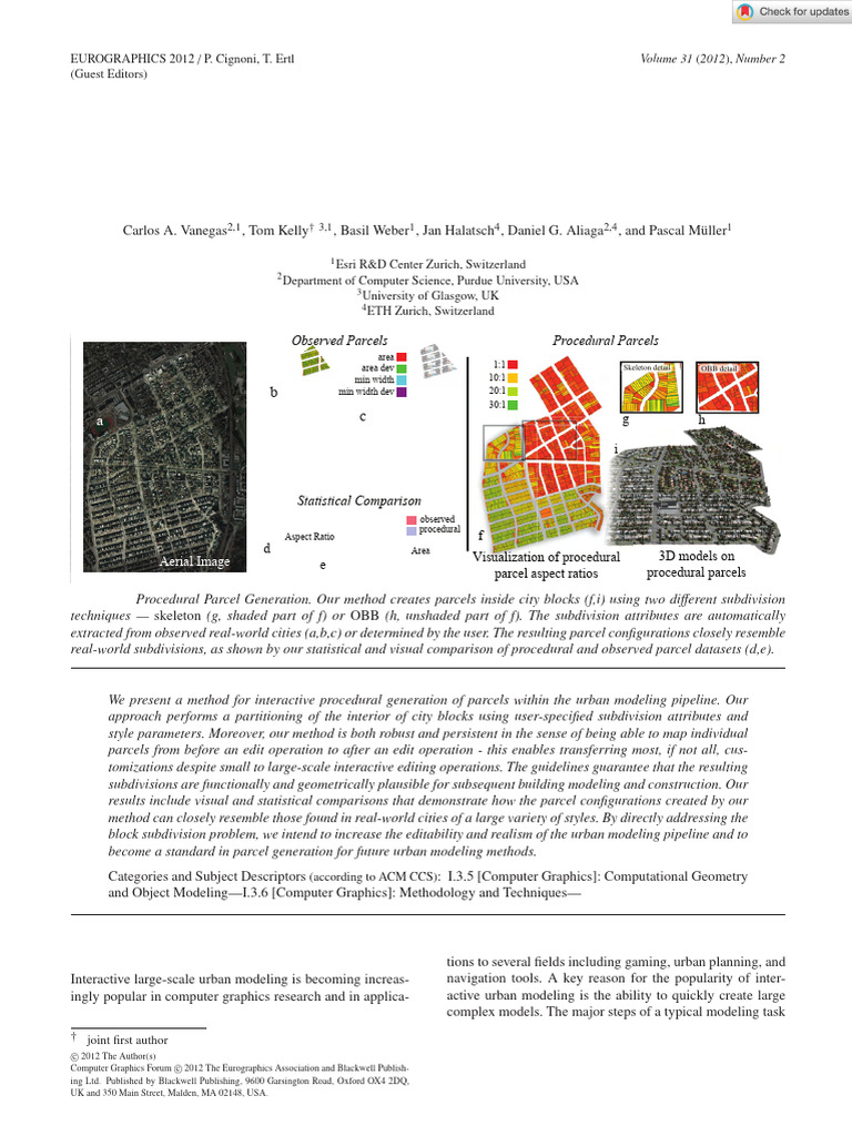 Computer Graphics Forum - 2012 - Vanegas - Procedural Generation of Parcels in Urban Modeling ...