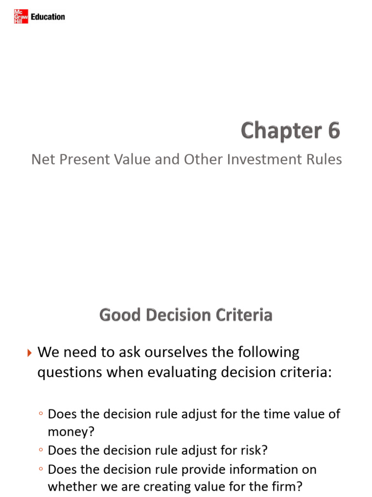 Chap06 (Lecture) | PDF | Internal Rate Of Return | Net Present Value
