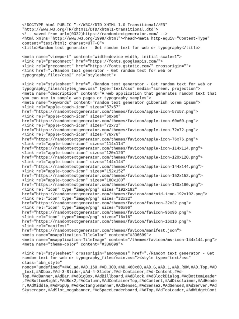 Random Text Generator - Get Random Text For Web or Typography | PDF ...