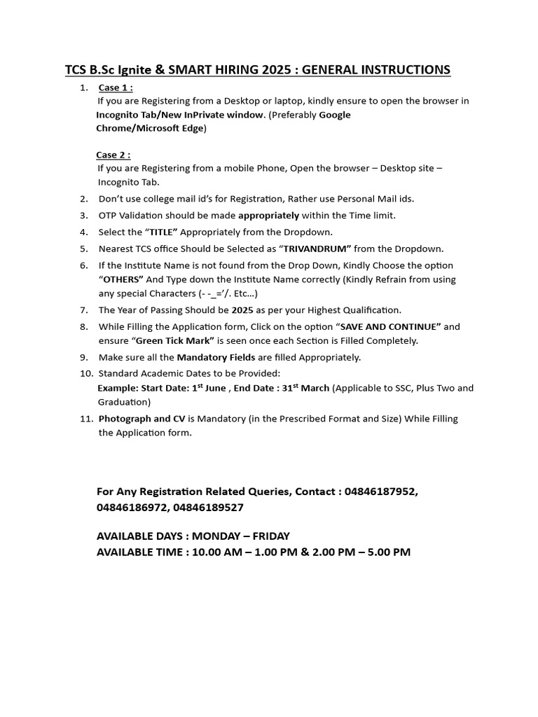 TCS Smart Hiring - Registration Steps (Orginal) 1 | PDF