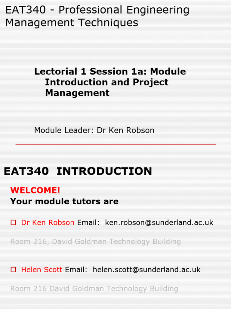1a Module Introduction And Project Management Ppt 14pages Pdf Project Management Engineering