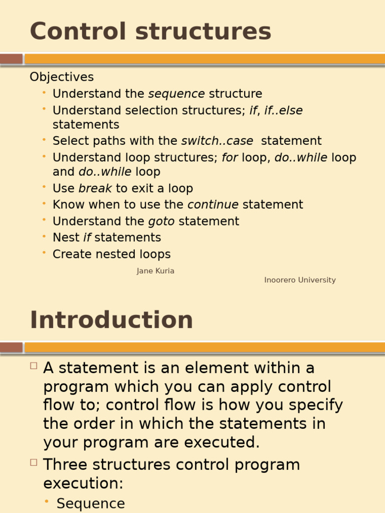 Chap 4 Control Structures | PDF | Control Flow | Computing