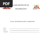 Ccs354-Network-Security Lab Manual (Printcopy) | PDF | Internet Protocol Suite | Transmission ...