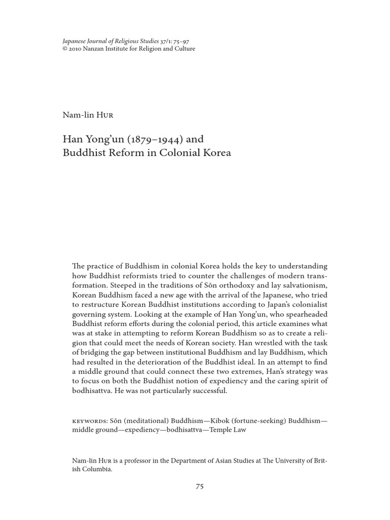 Han Yong Un Bài Báo | PDF | Bodhisattva | Mahayana