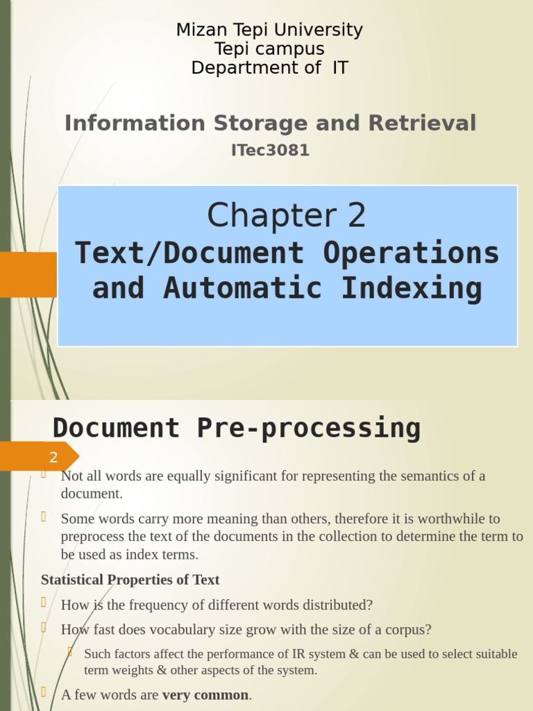 IR Chapter 2 | PDF | Grammar | Linguistic Morphology IR Chapter 2 | PDF | Grammar | Linguistic Morphology