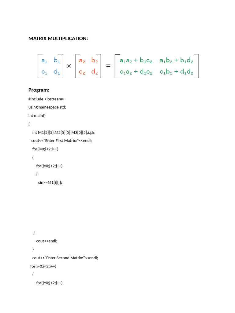 Matrix Multiplication | PDF